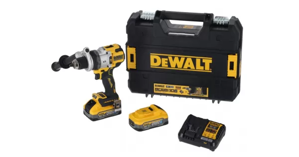 Aku bezuhlíková příklepová vrtačka 18V 2x5,0Ah DeWALT POWERSTACK DCD1007H2T : Naradi-dewalt.cz
